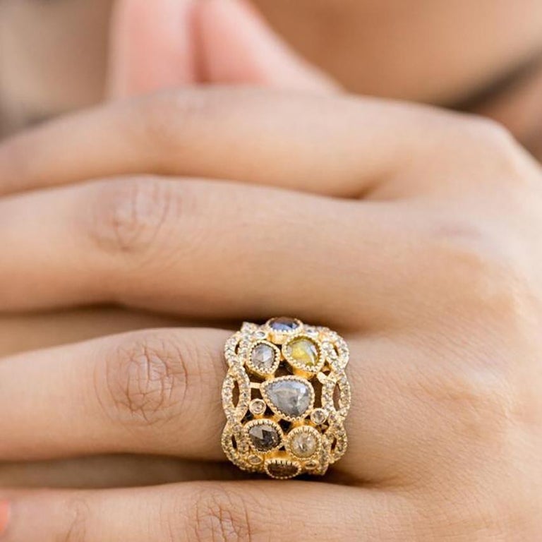 Adeitiy Eccentric Cosmic Cocktail Ring Made with Recycled Silver, Gold ...