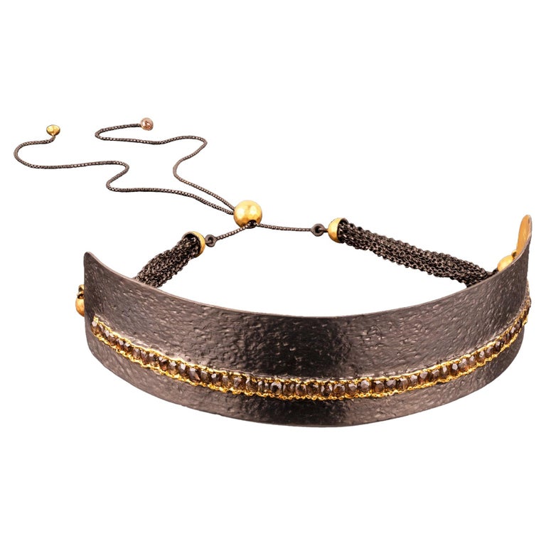 Adeitiy Sacred Divine Statement Choker Made with Silver and Brown ...