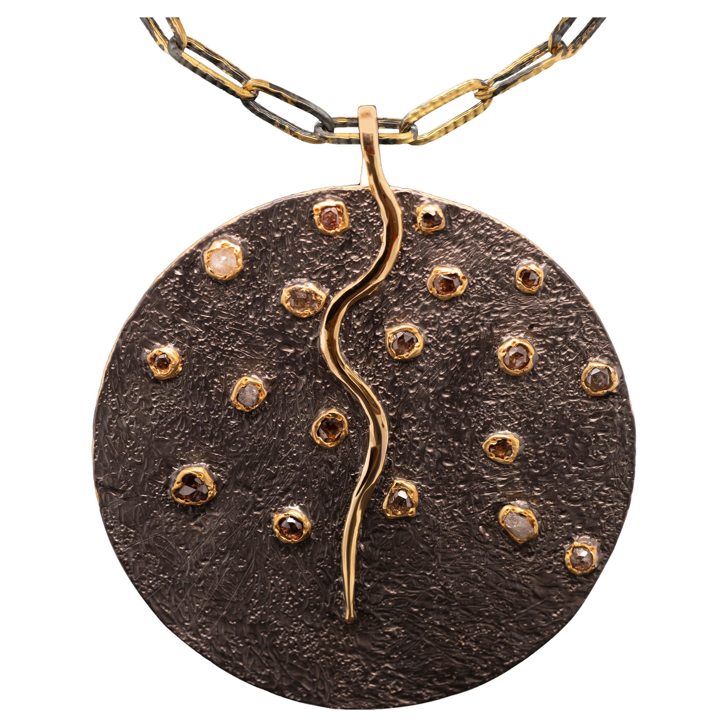 Adeitiy Malleable Universe Pendant Made with Recycled Silver, Gold ...