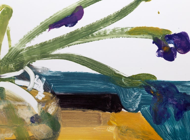 Adele Alsop - Iris Still Life, Large Monoprint by Adele Alsop at 1stDibs