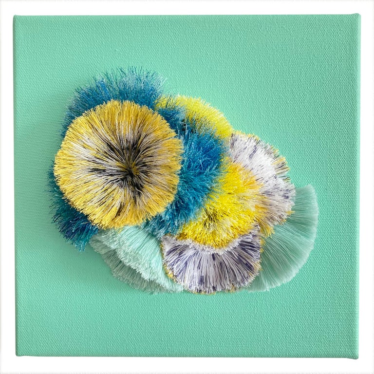 Adele Deloris Riley - Tropics in Bloom - Textile Art on Canvas (Yellow ...
