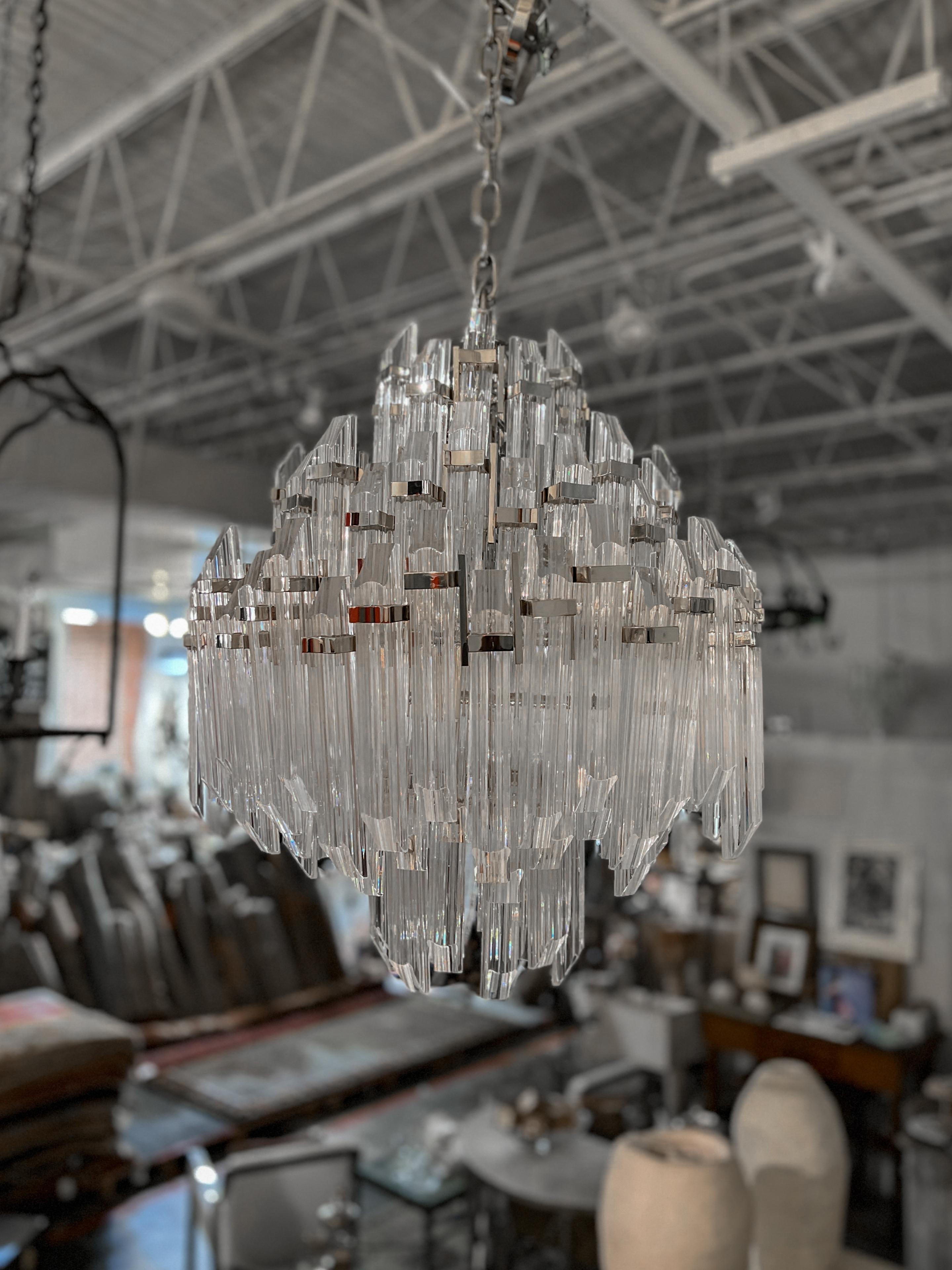Adele Four Tier Waterfall Chandelier For Sale at 1stDibs