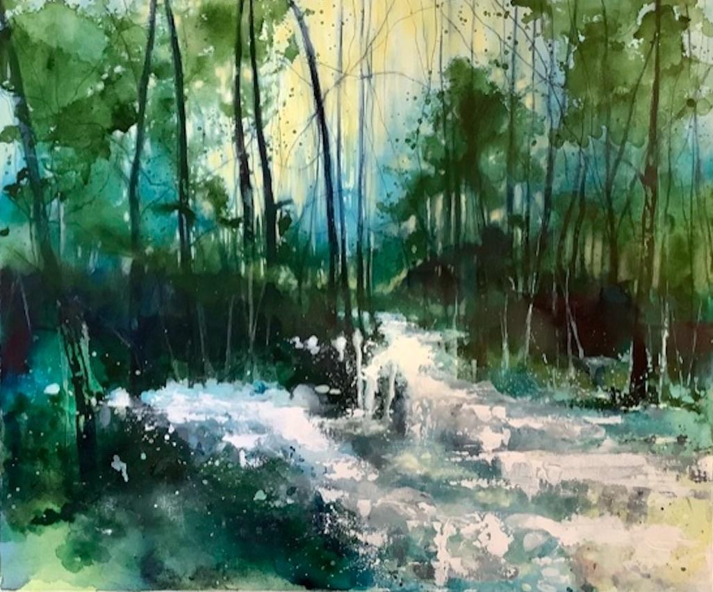 Adele Riley - Orchard Sunset by Adele Riley, Contemporary landscape ...