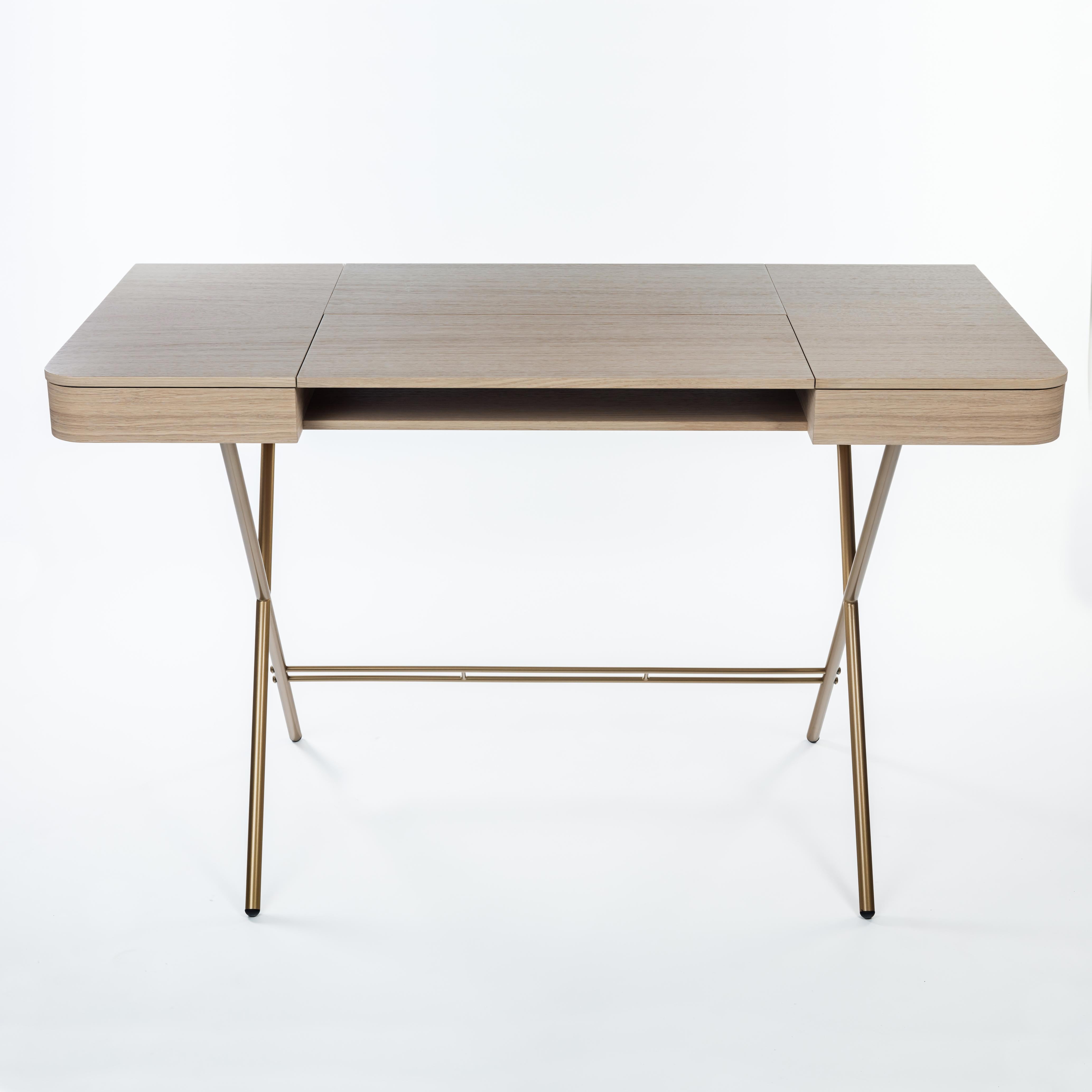 Adentro Cosimo Desk design Marco Zanuso jr Natural oak veneer and ...