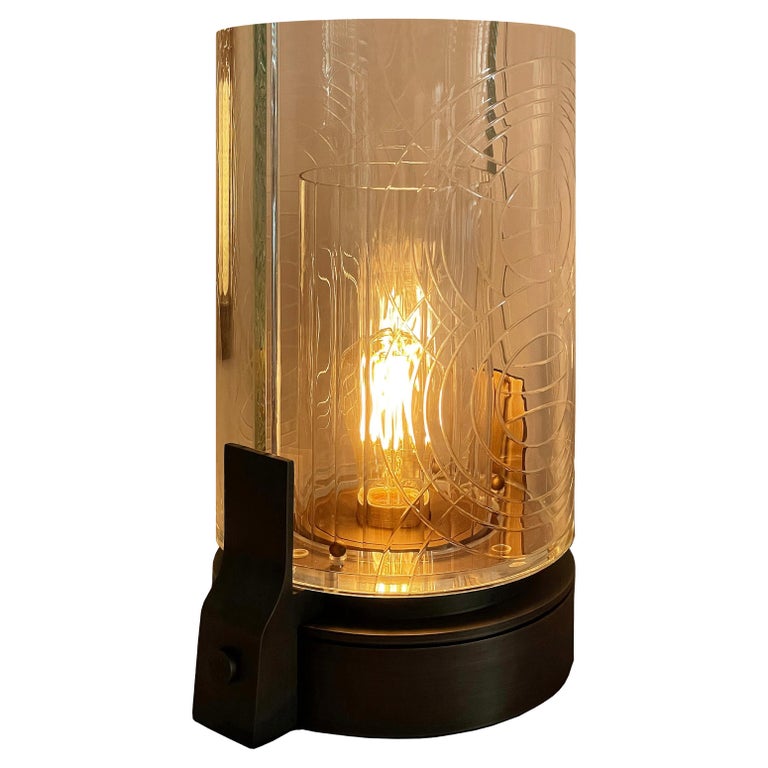 ADG Table Lamp André Fu Living Art Déco Garden Brass Glass Metal Bronze ...