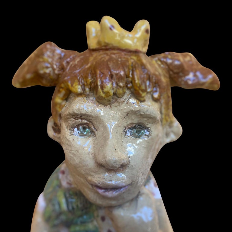 Adi Rom - Little Girl In Play Figurative Art Glazed Ceramic Sculpture 1 ...