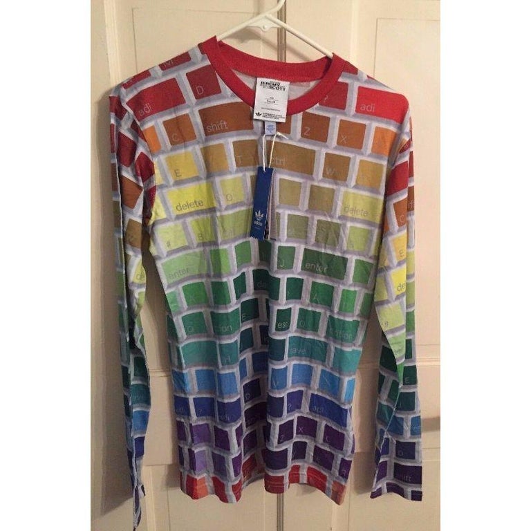 Adidas Originals Jeremy Scott Rainbow Keyboard T-shirt Long Sleeves ...