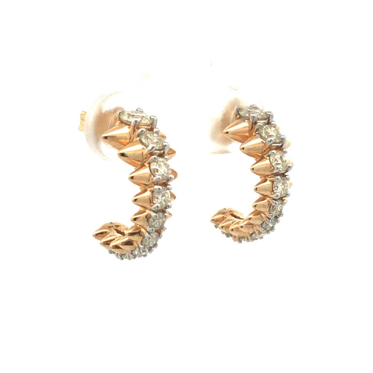 Adina Reyter One of a Kind Large Diamond Spike Dragon Hoops For Sale at ...