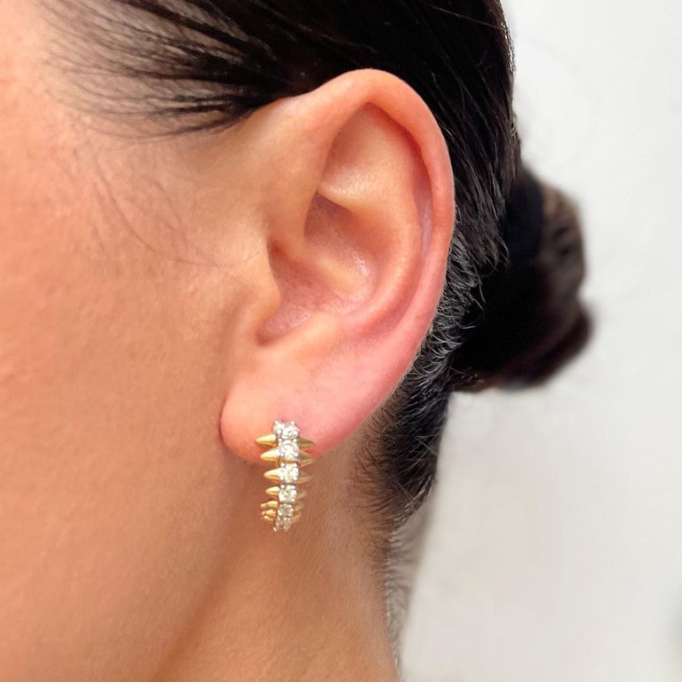Adina Reyter One of a Kind Large Diamond Spike Dragon Hoops For Sale at ...