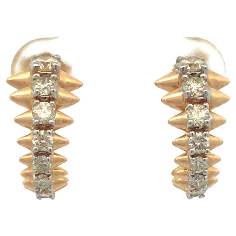 Adina Reyter One of a Kind Large Diamond Spike Dragon Hoops For Sale at ...