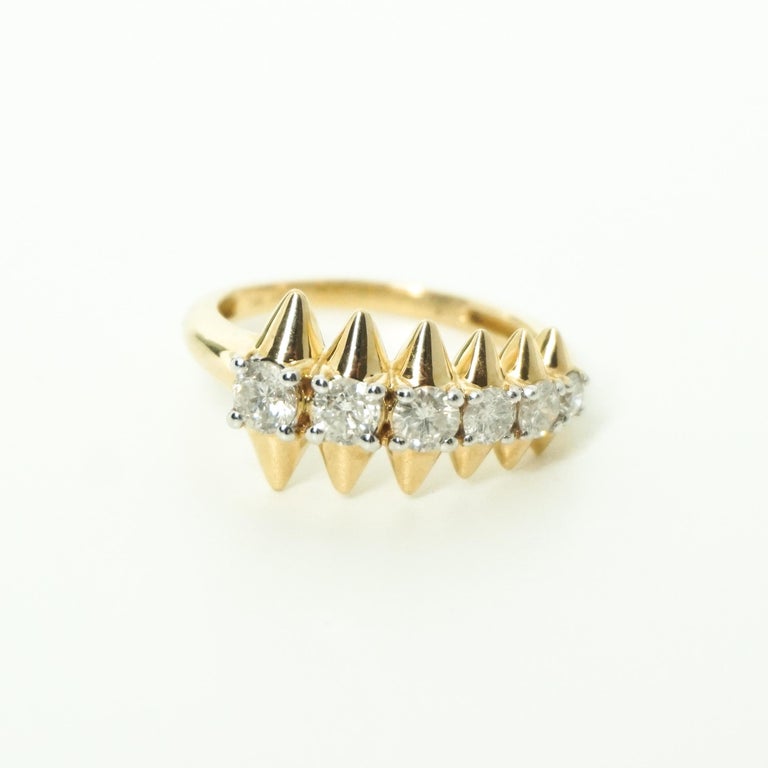 Adina Reyter One of a Kind Large Diamond Spike Graduated Dragon Ring ...