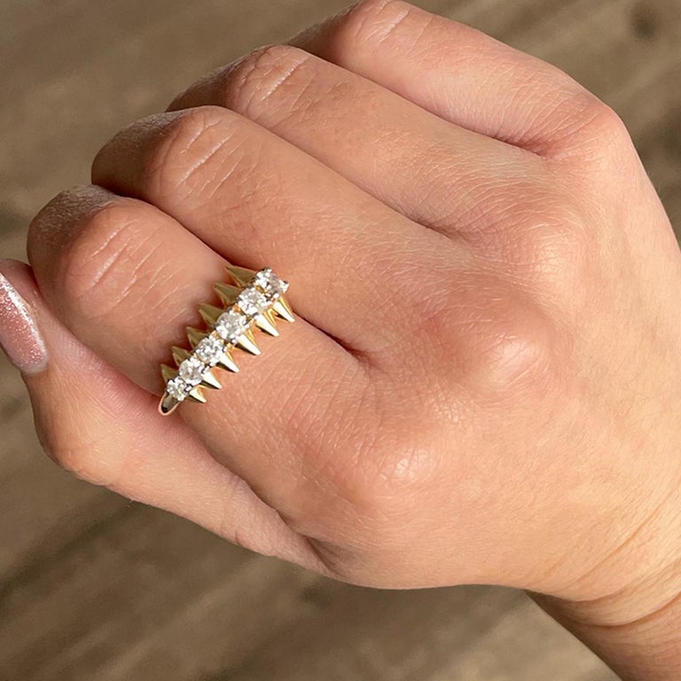 Adina Reyter One of a Kind Large Diamond Spike Graduated Dragon Ring ...
