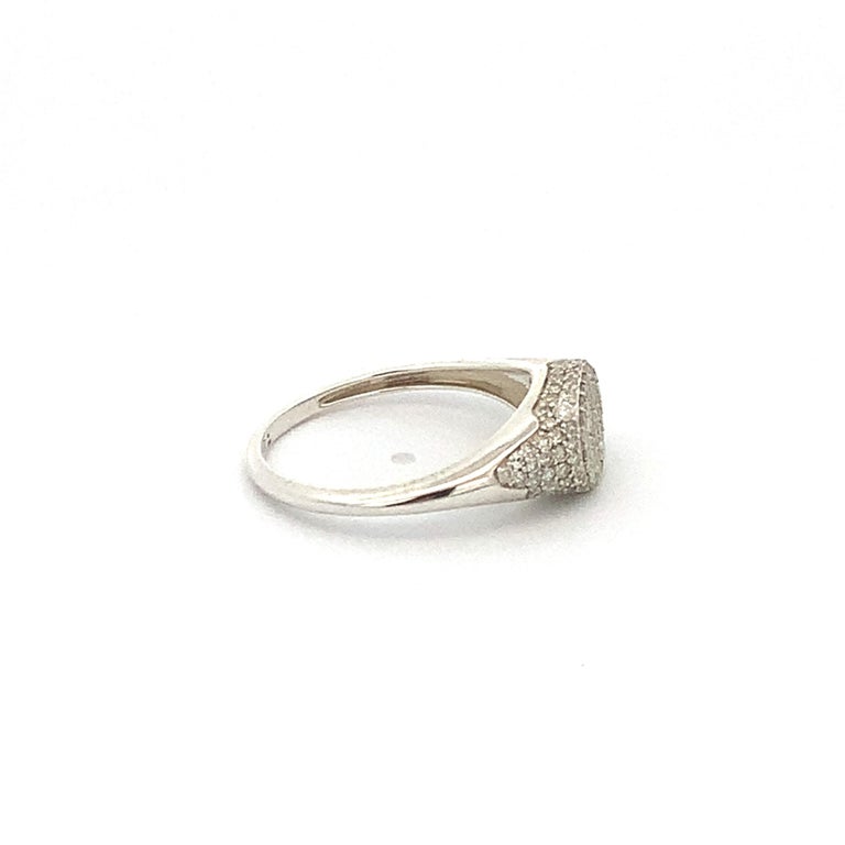 One of a Kind Pave Signet Ring For Sale at 1stDibs