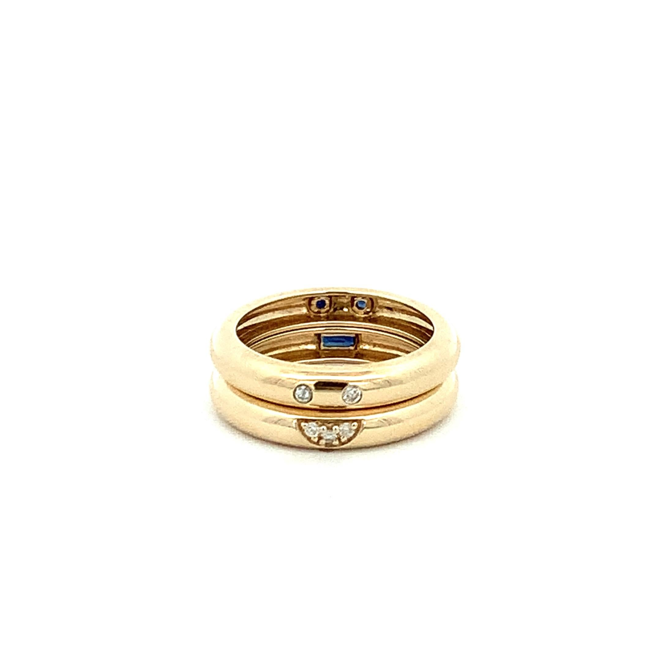 Adina Reyter One of a Kind Sapphire and Diamond Mood Ring Set For Sale ...