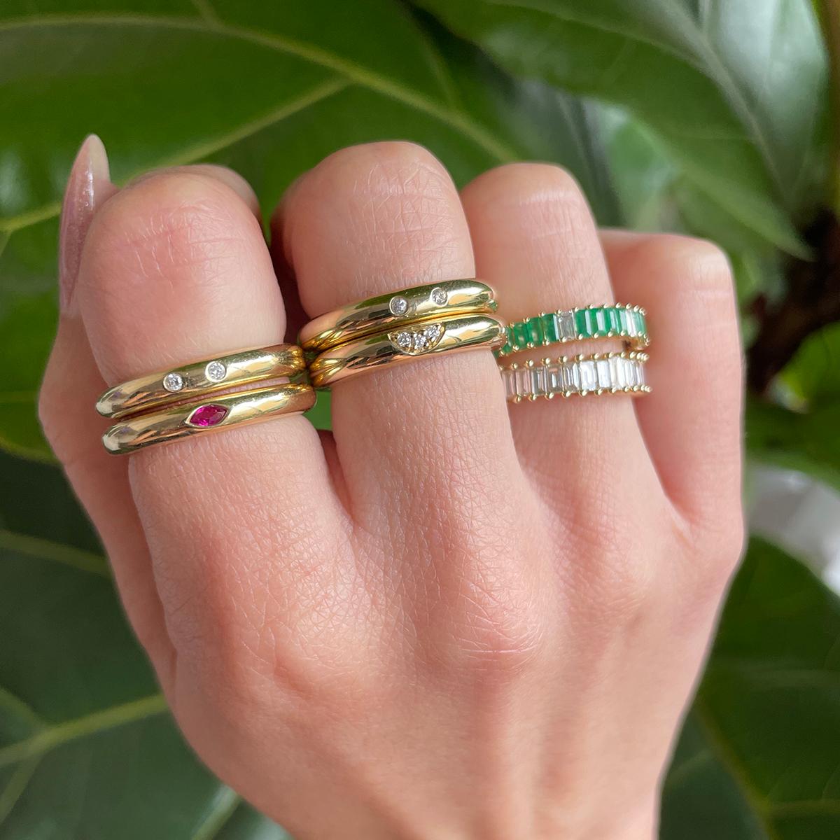 Adina Reyter One of a Kind Sapphire and Diamond Mood Ring Set For Sale ...