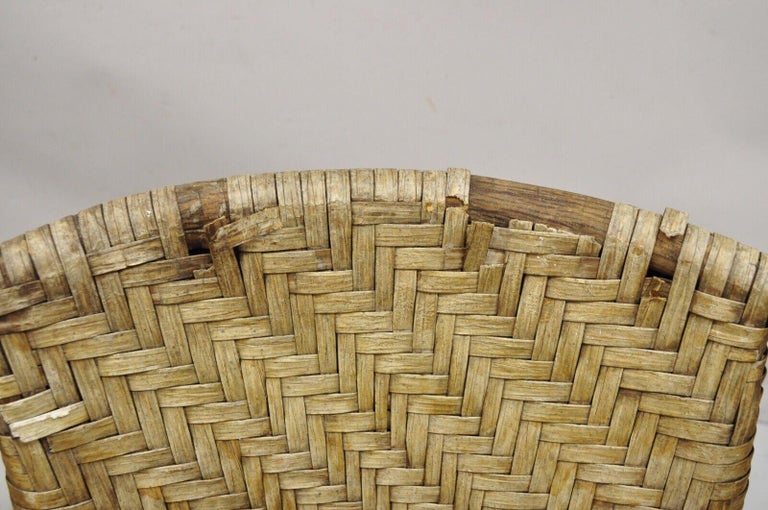 Adirondack Old Hickory Style Tree Branch Wood Frame Rattan Lounge ...