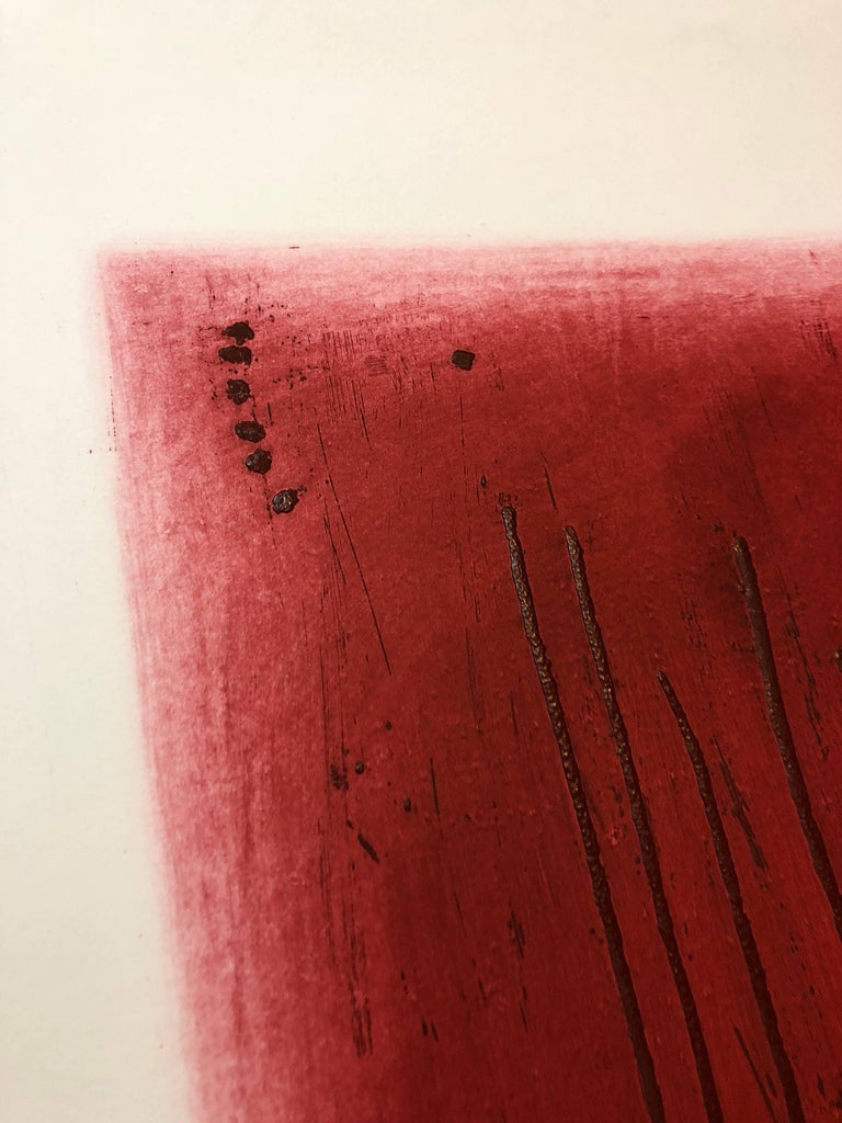 Adja Yunkers - Large Red Intaglio Etching Abstract Latvian American ...