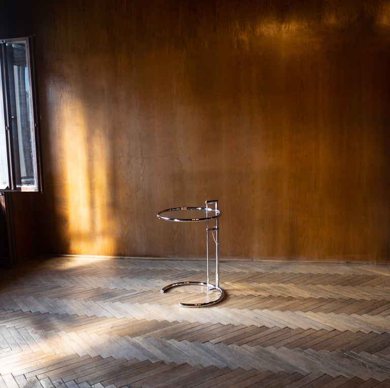 Adjustable Chrome Side Table E 1027 by Eileen Gray, Germany, 1980s at ...