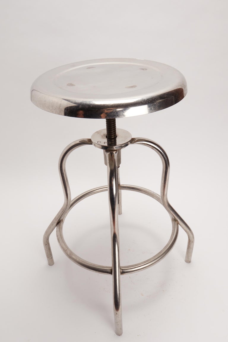 Adjustable Chromed Metal Stool, USA, 1930 For Sale at 1stDibs