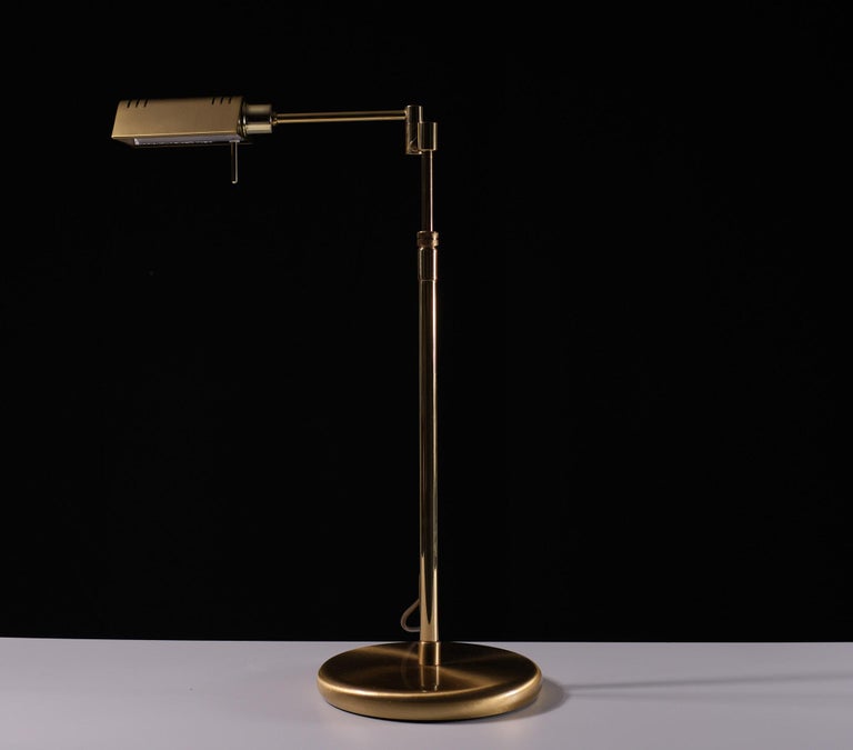 Adjustable Holtkotter Brass Table Lamp Germany 1980s For Sale at 1stDibs