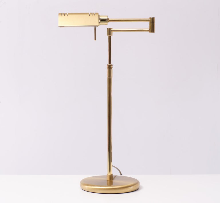 Adjustable Holtkotter Brass Table Lamp Germany 1980s For Sale at 1stDibs