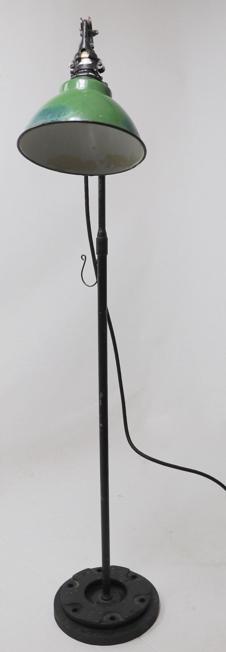 Adjustable Industrial Floor Lamp at 1stDibs