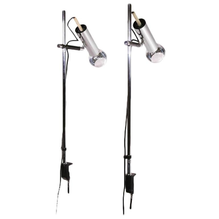 Adjustable Pair of Minimalist Articulated Desk Clamp Lamps by Staff ...