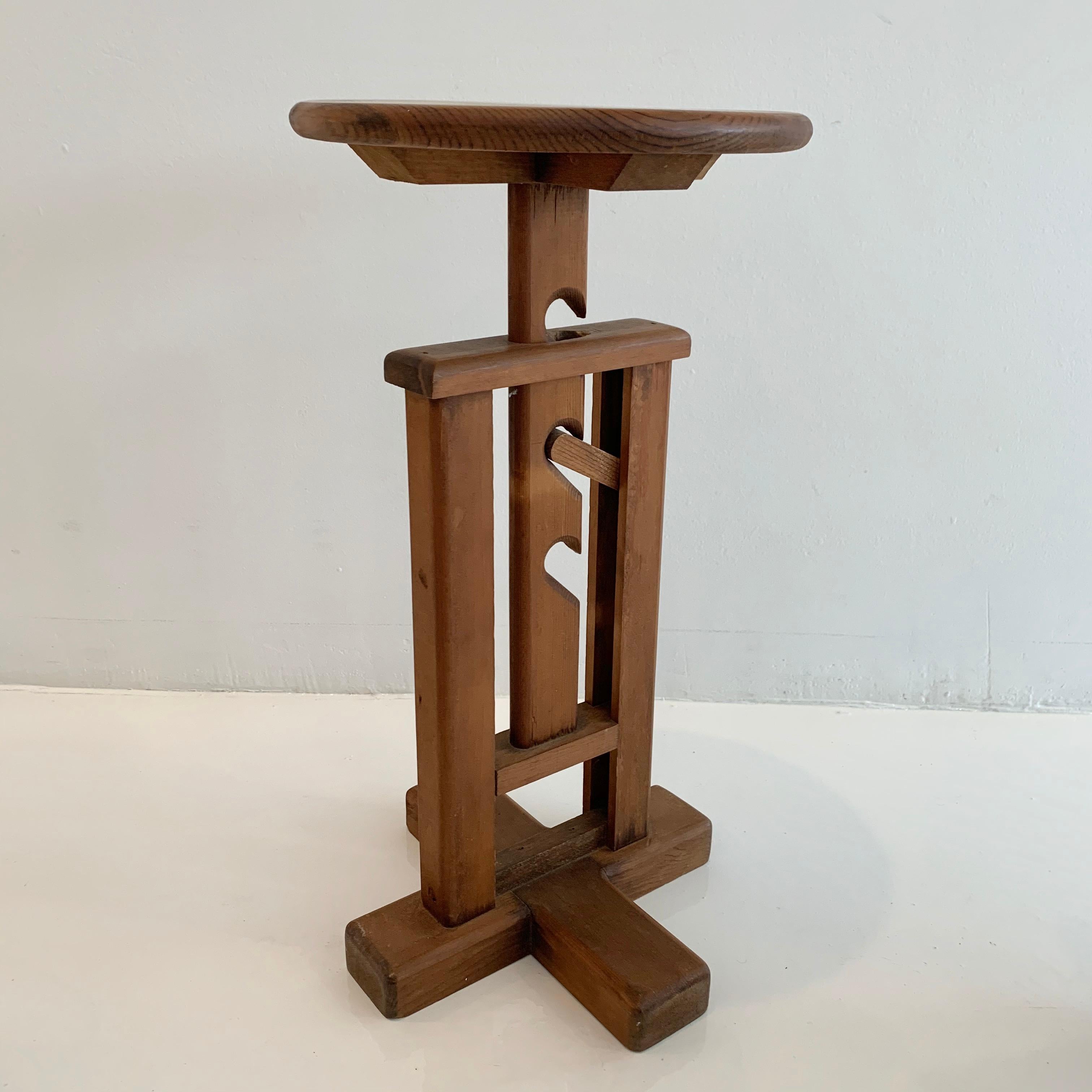 Adjustable Ratchet Wood Farm Stool at 1stDibs | wood ratchet
