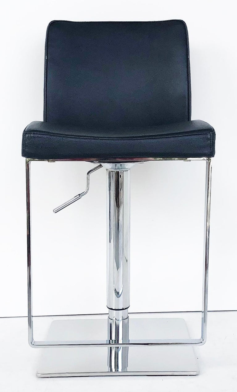 Adjustable Stainless Steel/Leather Counter/Bar Stools, Set of 3 For ...