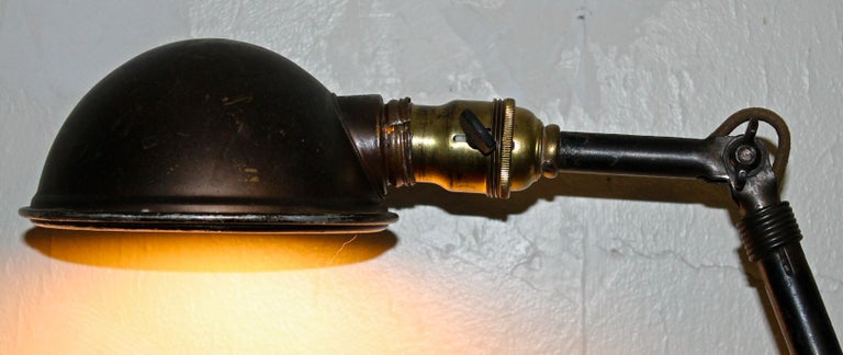Adjustable 'Task' Industrial Machinists Table Lamp with Cast Iron Base ...
