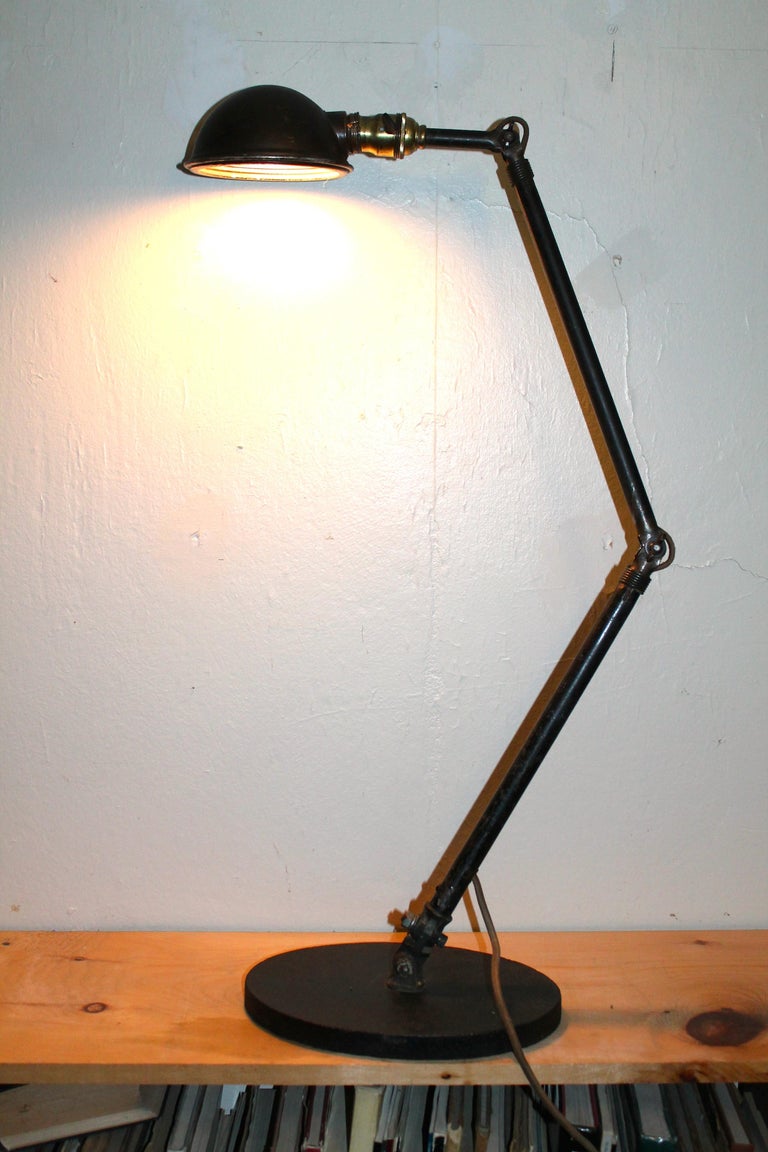 Adjustable 'Task' Industrial Machinists Table Lamp with Cast Iron Base ...