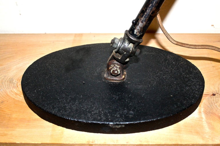 Adjustable 'Task' Industrial Machinists Table Lamp with Cast Iron Base ...