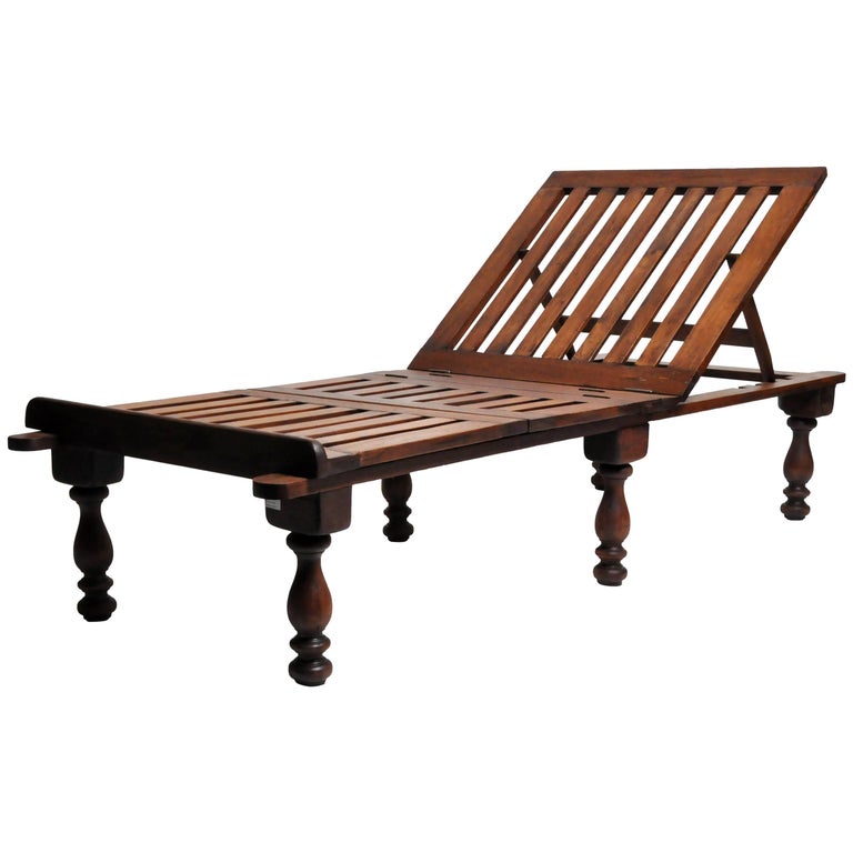 Adjustable Teak Wood Day Bed at 1stDibs