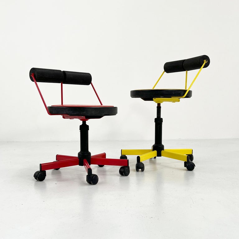 Adjustable Yellow Desk Chair from Bieffeplast, 1980s For Sale at 1stDibs