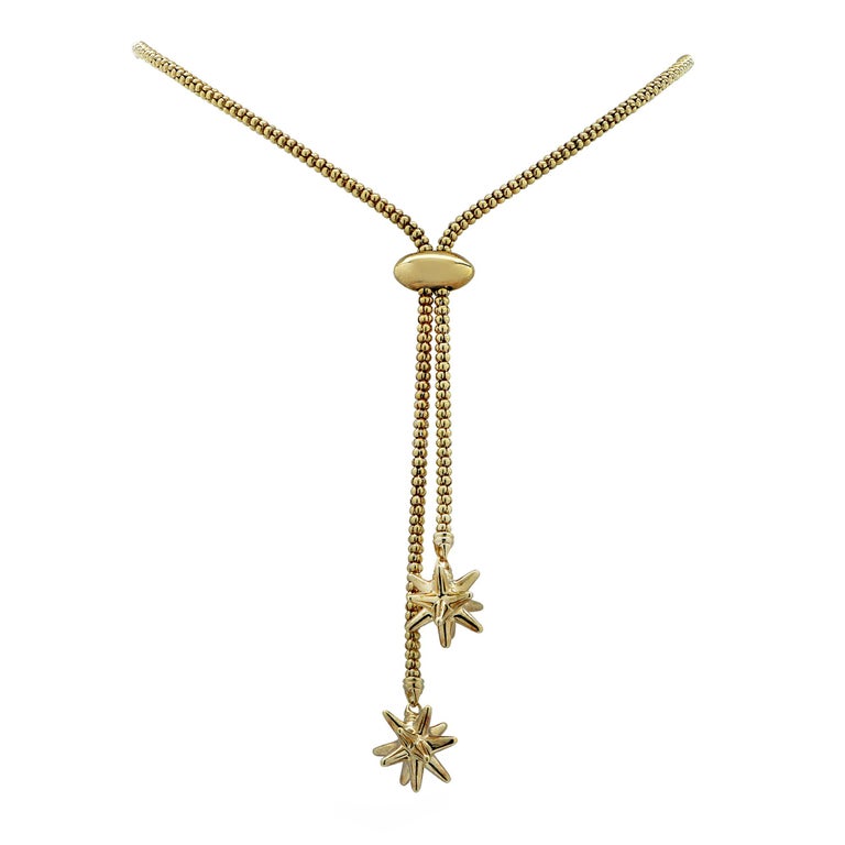 Adjustable Yellow Gold Lariat Necklace at 1stDibs | adjustable lariat ...