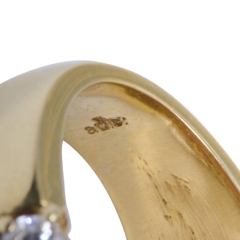 Adler Diamond and Ruby Pave Yellow Gold Bombe Ring at 1stDibs