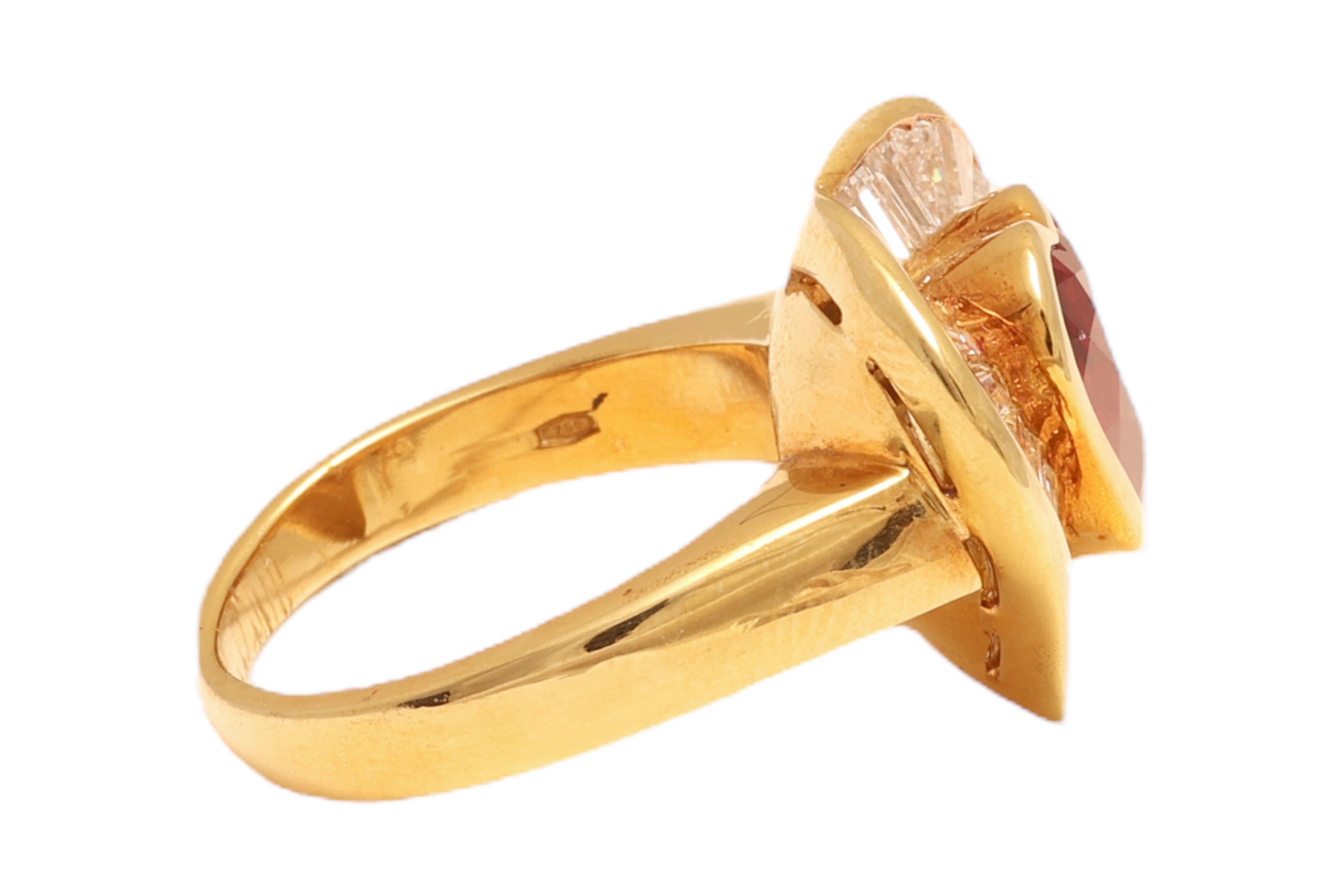 Adler Genève Set 18k Gold Necklace, Ring, Earrings, Bracelet, Ruby ...