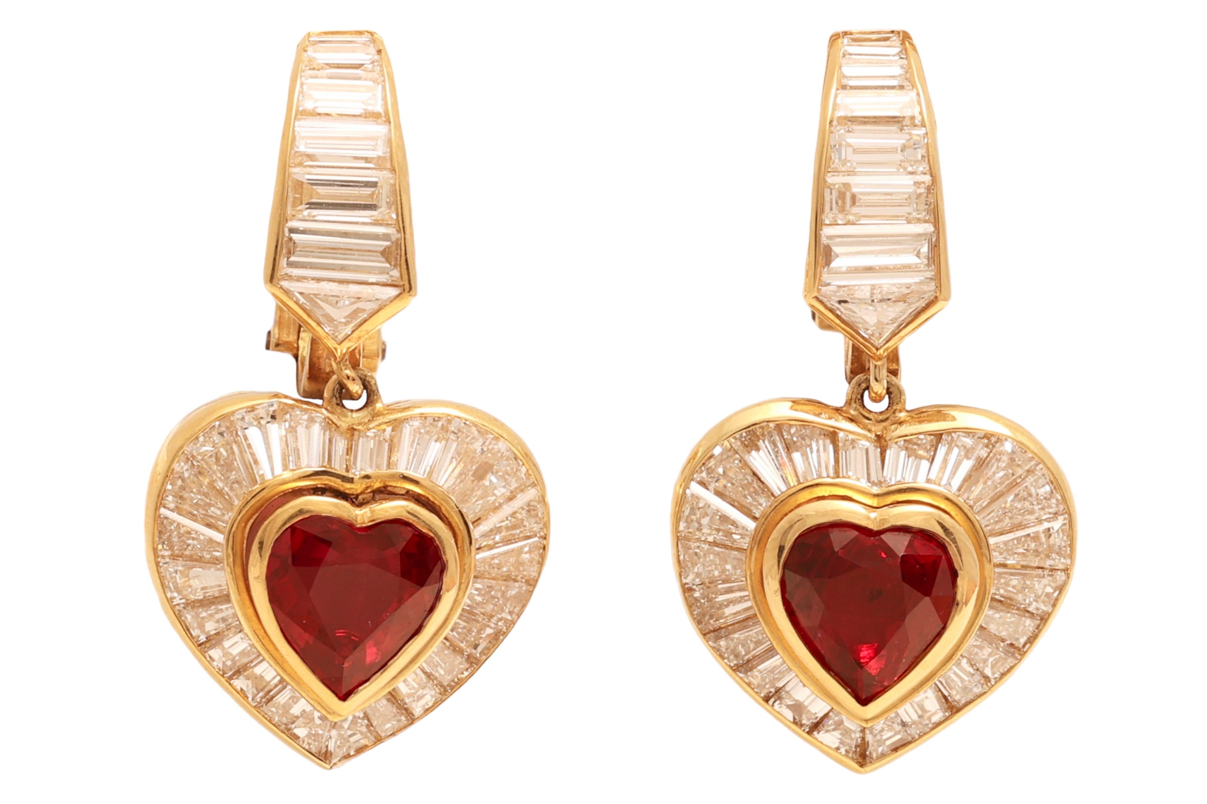 Adler Genève Set 18k Gold Necklace, Ring, Earrings, Bracelet, Ruby ...