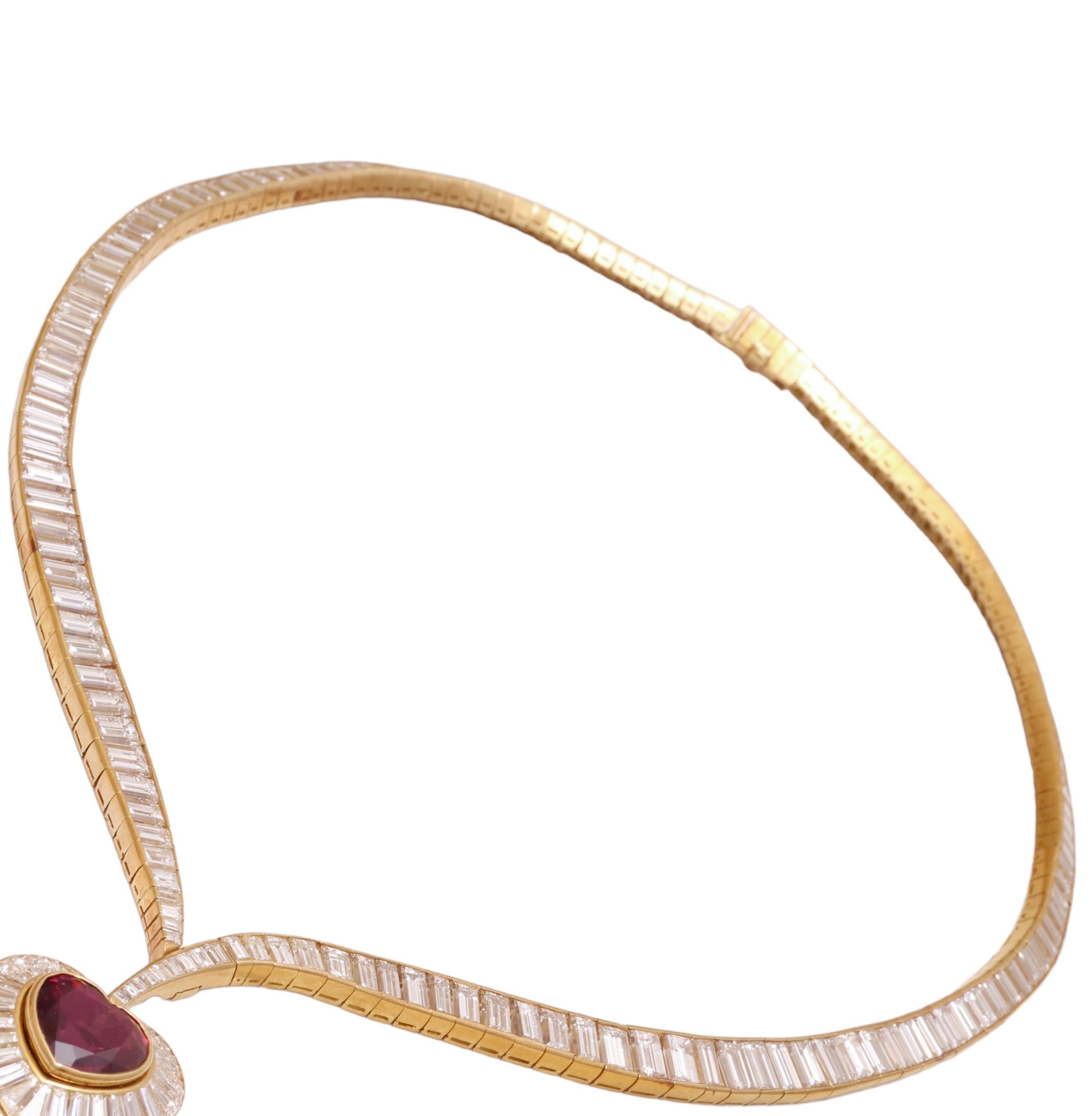 Adler Genève Set 18k Gold Necklace, Ring, Earrings, Bracelet, Ruby ...