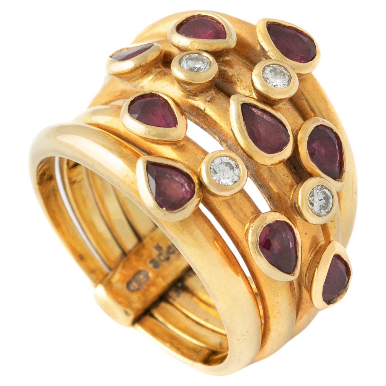 Estate Adler Ruby and Diamond 18K Gold Necklace For Sale at 1stDibs ...