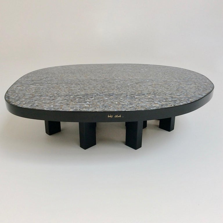 Ado Chale Signed Freeform Mosaic of Chalcedony Agate Coffee Table at ...