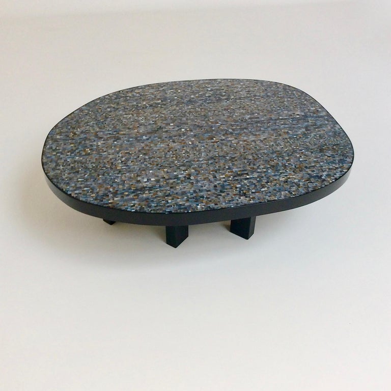 Ado Chale Signed Freeform Mosaic of Chalcedony Agate Coffee Table at ...