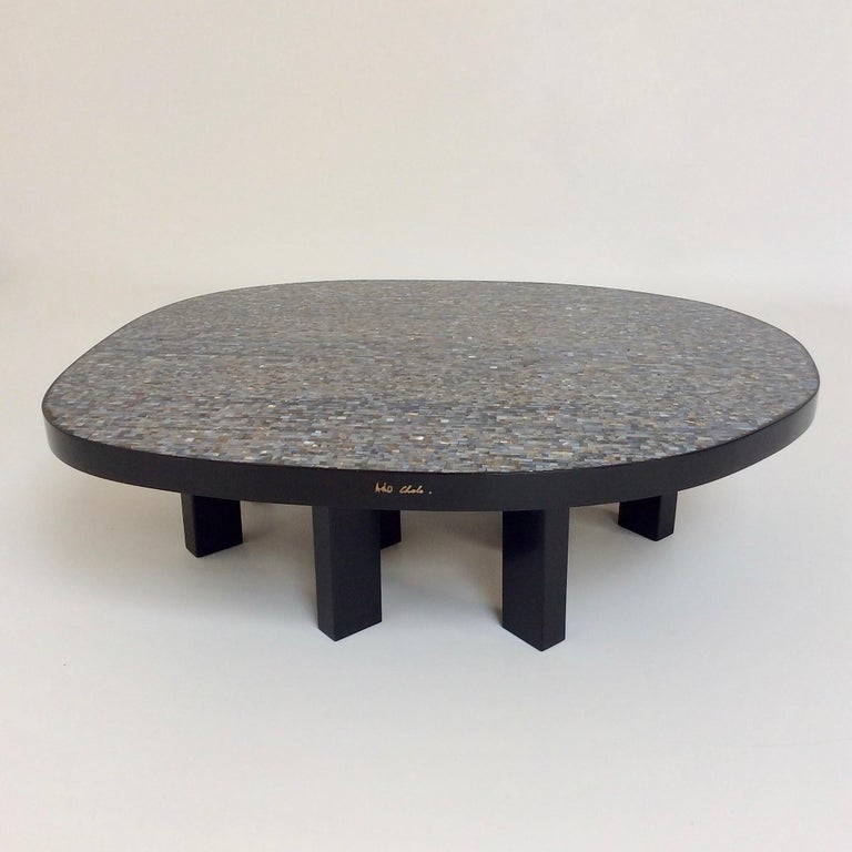Ado Chale Signed Freeform Mosaic of Chalcedony Agate Coffee Table at ...