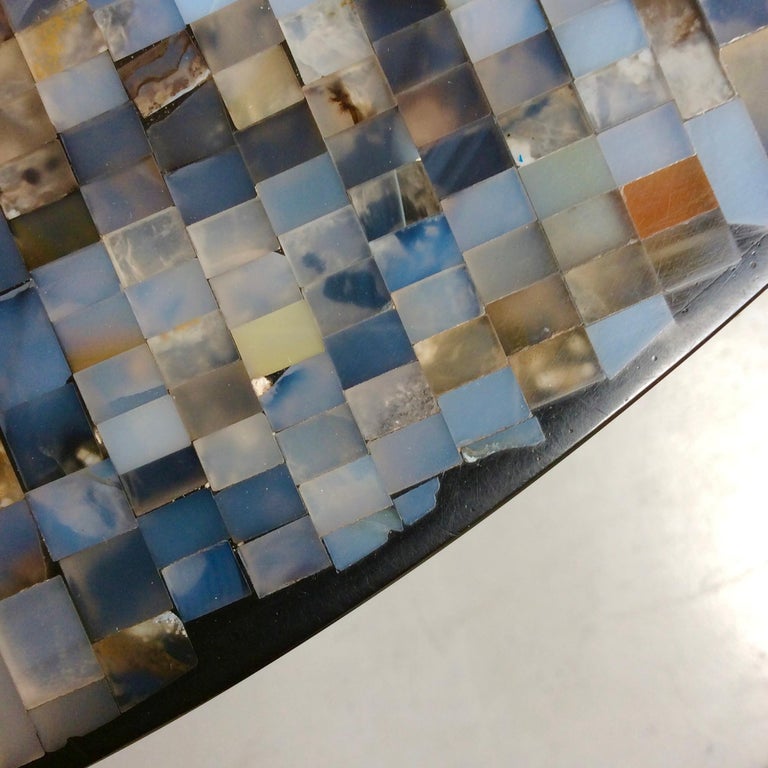 Ado Chale Signed Freeform Mosaic of Chalcedony Agate Coffee Table at ...