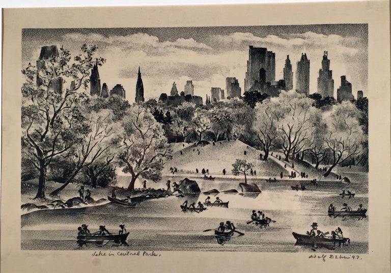 Adolf Dehn - LAKE IN CENTRAL PARK For Sale at 1stDibs