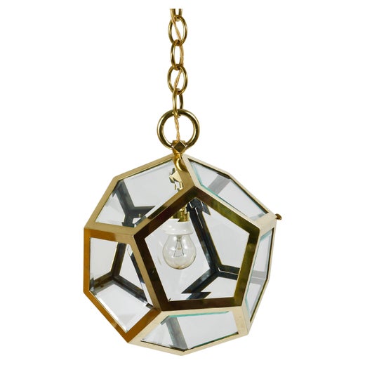 Adolf Loos Jugendstil Mantelpiece-Clock Solid Brass Facetted Glass, Re ...