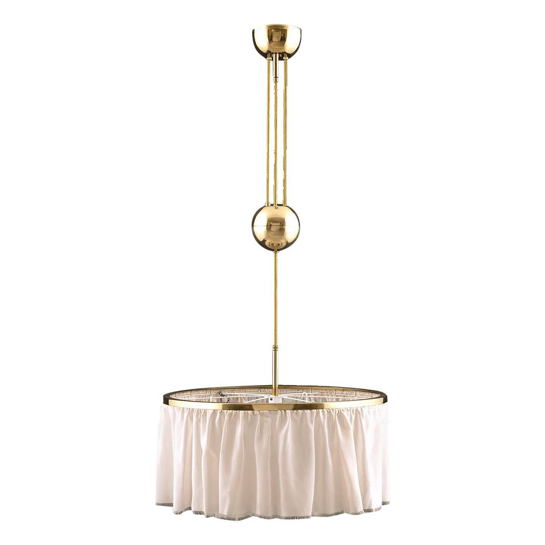 Antique -Brass Triple Pendant on Pulley For Sale at 1stDibs