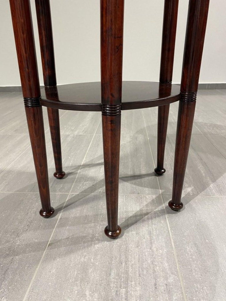 Adolf Loos Style Six-Legged Table with Copper Plate For Sale at 1stDibs