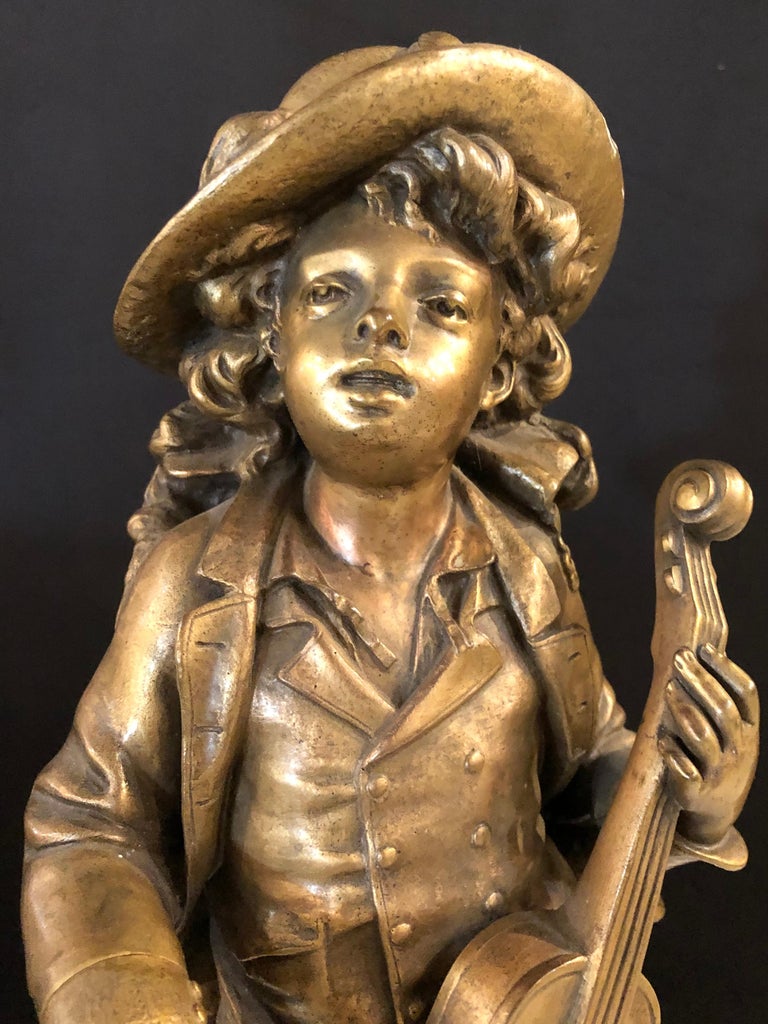 Adolph Maubach Signed 19th Century Bronze Sculpture of a Young ...