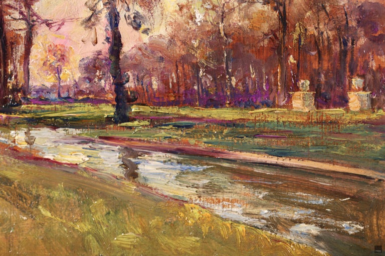 Adolphe Louis Gaussen - Coucher de Soleil - Post Impressionist River ...